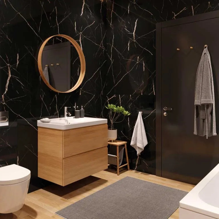 Vilo SPC Tile - Calacatta Black – Panel Outlet